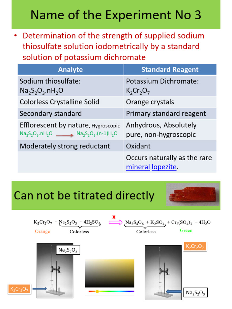 Determination of The Strength of Thiosulfate | PDF | Titration | Chemistry