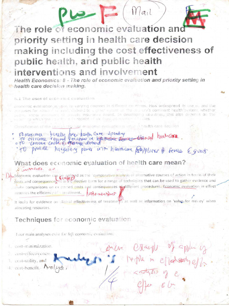 MMB 2406 Module VIII Economic Evaluation | PDF