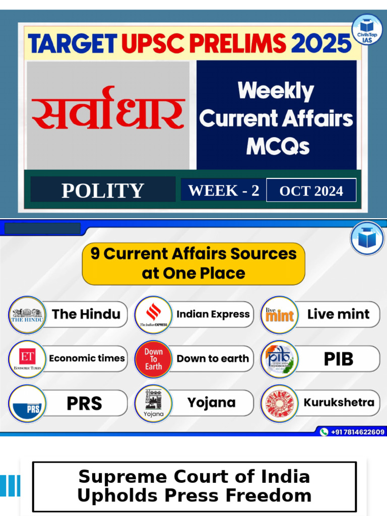 7th Oct 2024 - Polity | PDF | Languages Of India | Freedom Of The Press