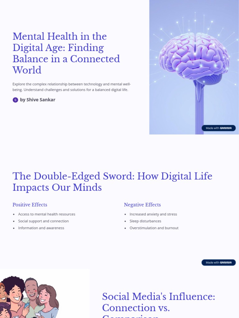Mental Health in The Digital Age Finding Balance in A Connected World | PDF