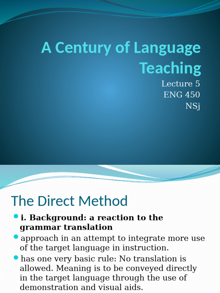 Direct Method in Language Teaching | PDF | Second Language | Learning