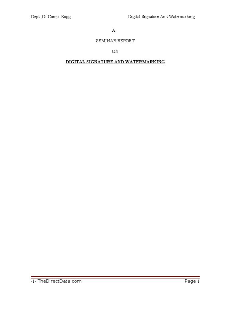 Digital Signature and Watermarking | Download Free PDF | Public Key ...