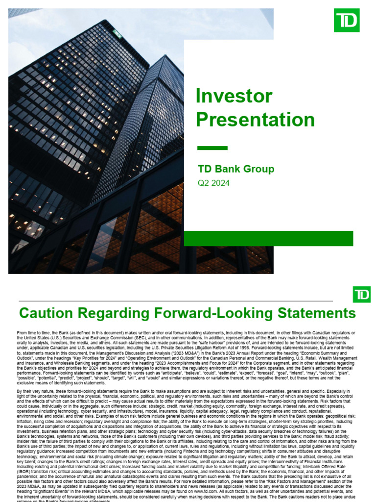 q2 2024 Investor Presentation | PDF | Banks | Risk