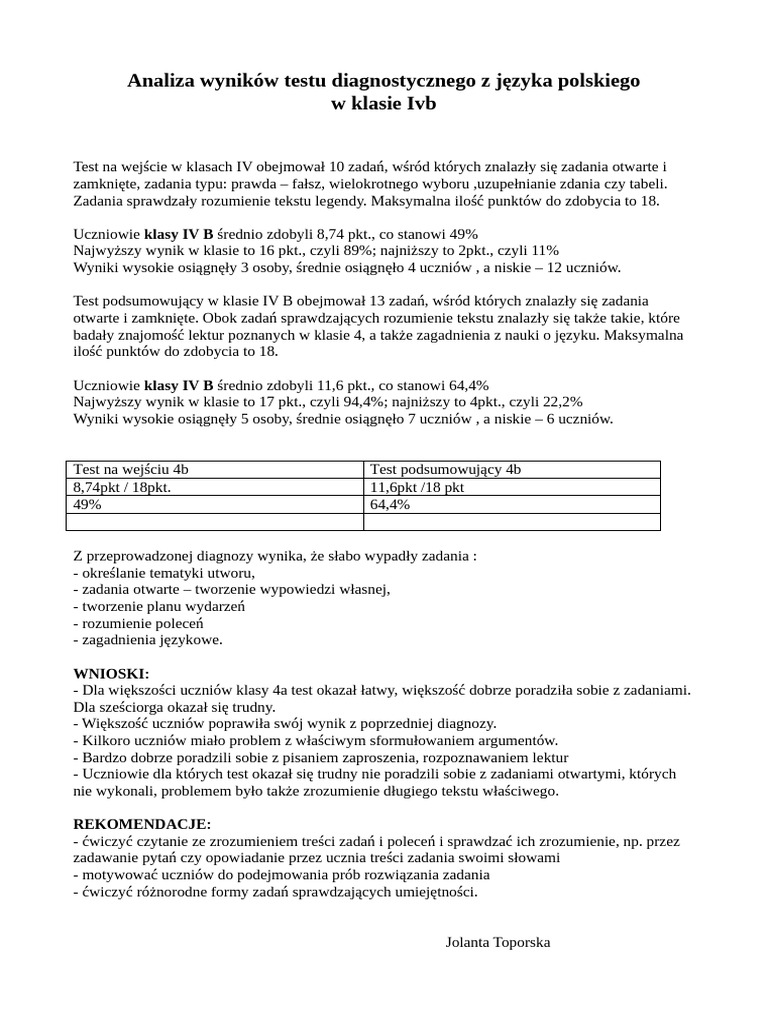Diagnoza Kl.4b | PDF