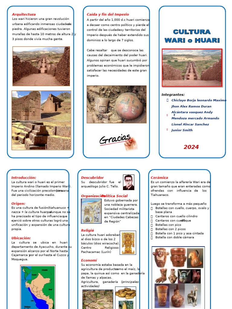 Triptico Cultura Wari | PDF | Imperio Inca | Era precolombina