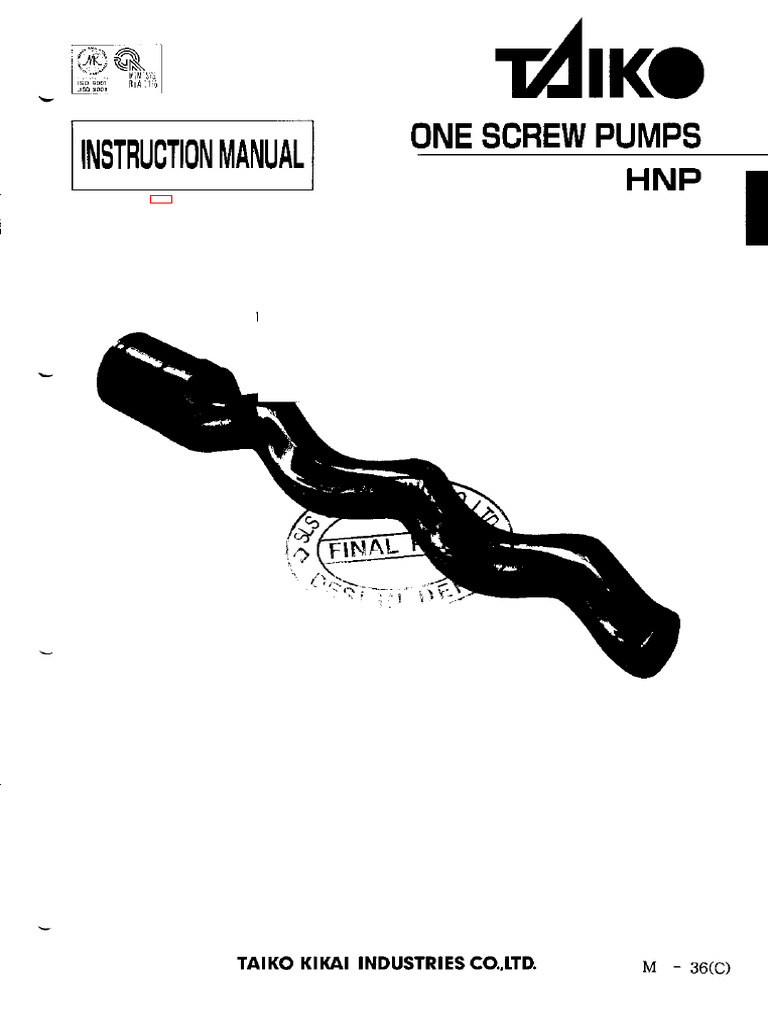 Taiko One Screw Pumps | PDF