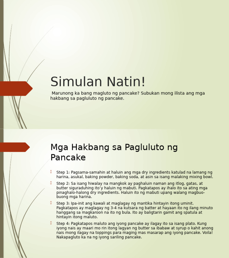 Hakbang Sa Pagluluto NG Pancake | PDF