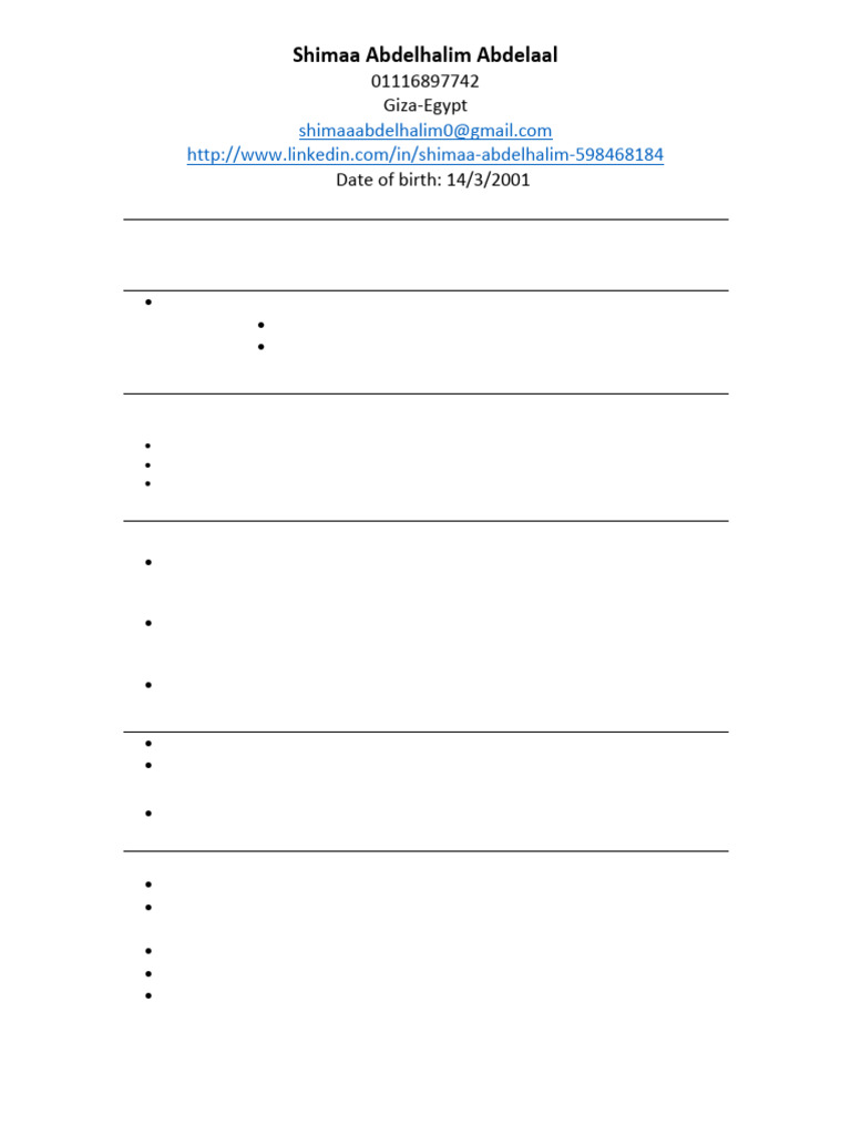Shimaa Abdelhalim CV | PDF