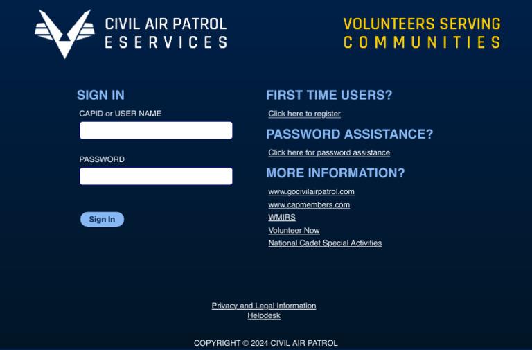 Civil Air Patrol Eservices Sign in | PDF