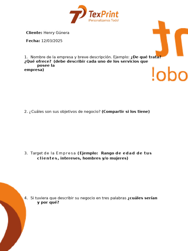 Plantilla de Brief Creativo Gratis | PDF
