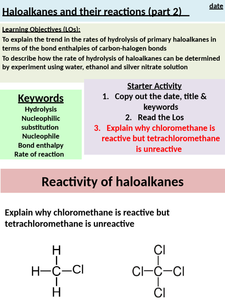 Haloalkanes and Their Reactions Part 2 | PDF | Hydroxide | Chemical Bond