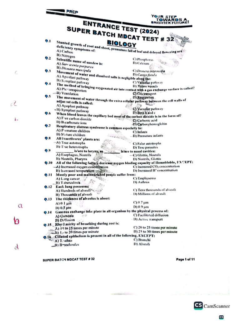 Step 2024 SB Test 32 + Key | PDF