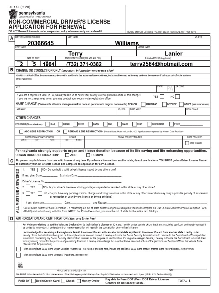 DL 143 | PDF | Driver's License | Identity Document