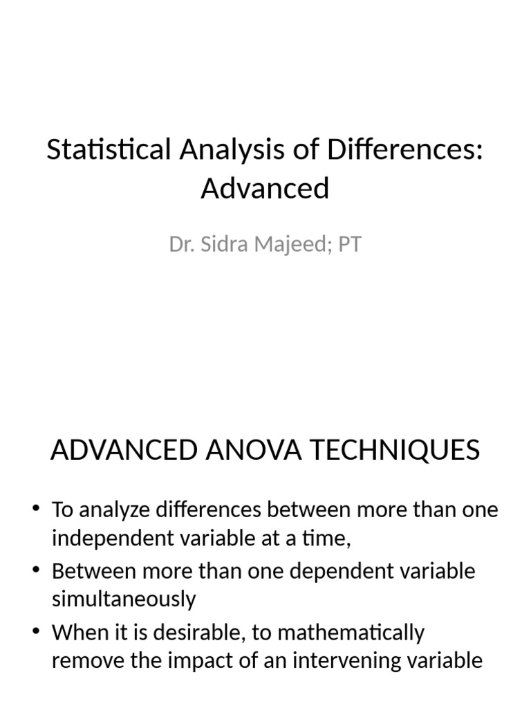 Statistical Analysis of Differences Advanced | PDF | Confidence Interval | Statistics