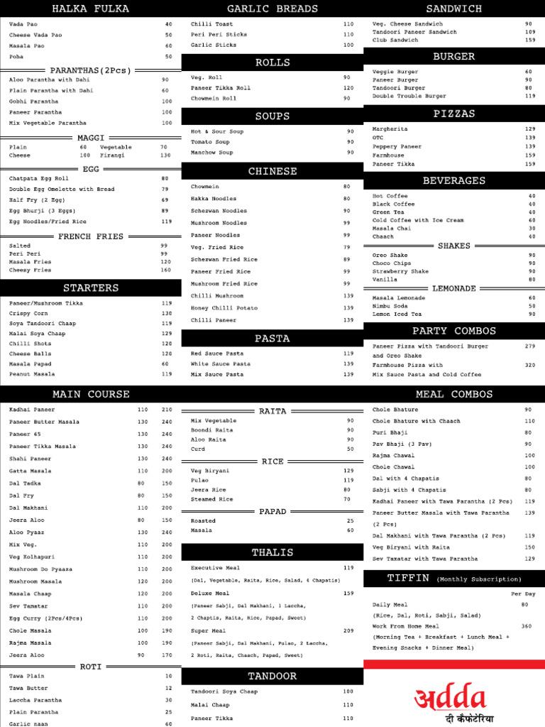 02 - Adda Panache - Pamphlet - A4 - Double Sided - 90 GSM Glossy Paper ...
