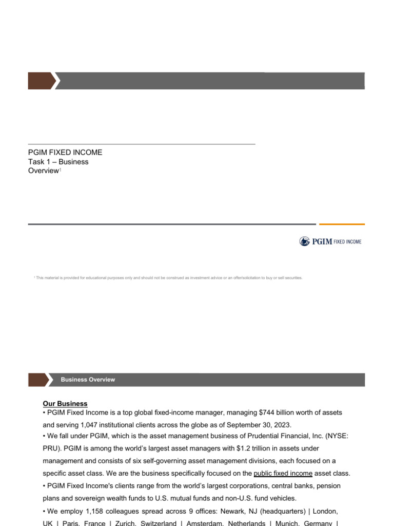 PGIM FI - Introduction Slides - Forage | PDF | Fixed Income | Financial Analyst