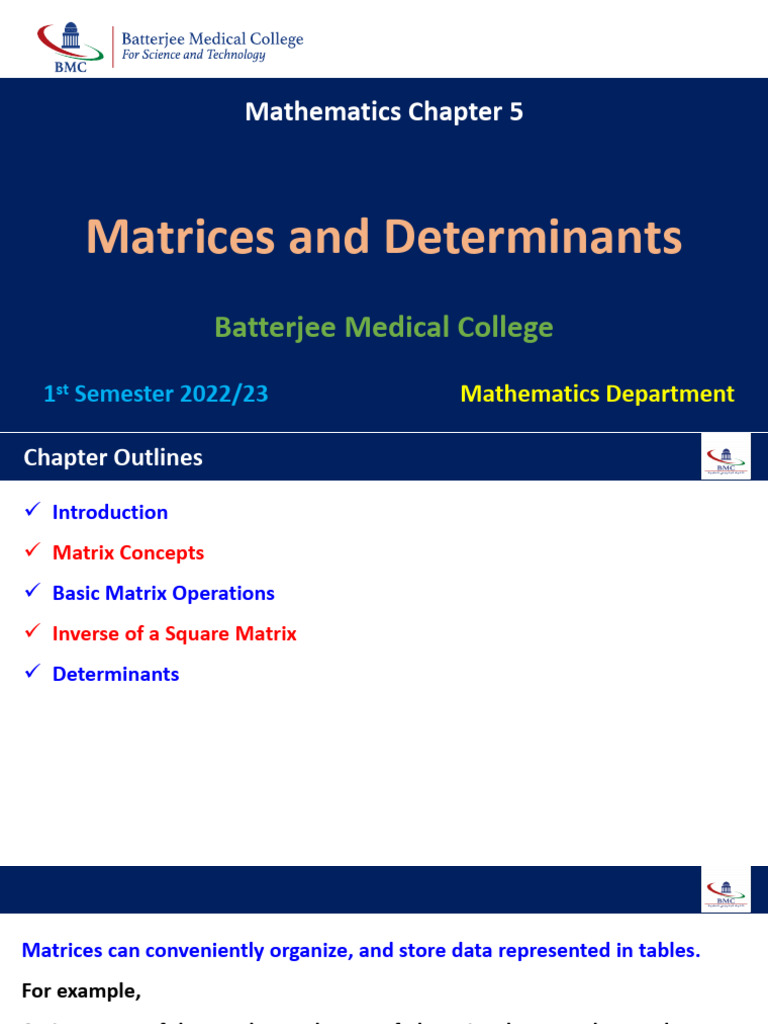Ch-5 - Matrices and Determinants | PDF