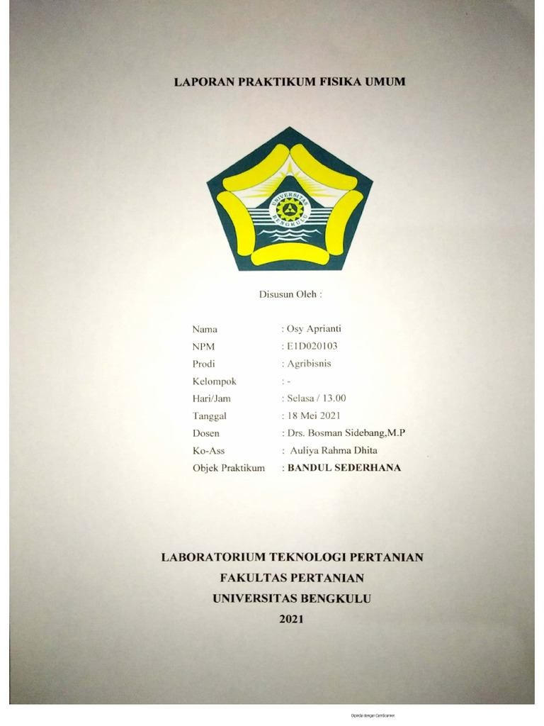 Lp3.Praktikum Fisika Osy Aprianti e1d020103 | PDF