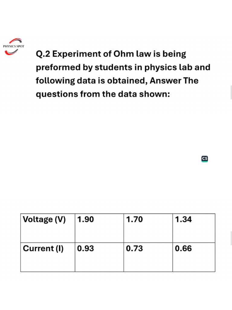 Ohm's Law Practical | PDF
