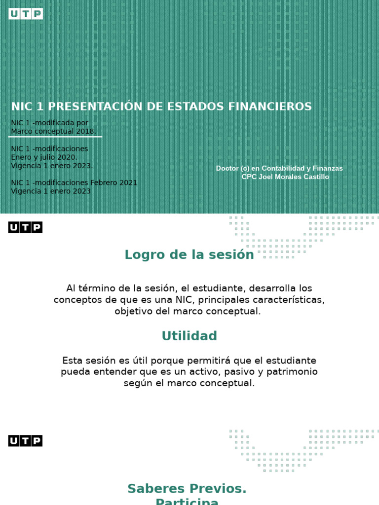 NIC 1 PRESENTACIÓN DE EE.FF. clase modelo | PDF | normas ...