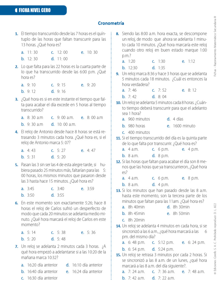 F0 - Cronometría | PDF