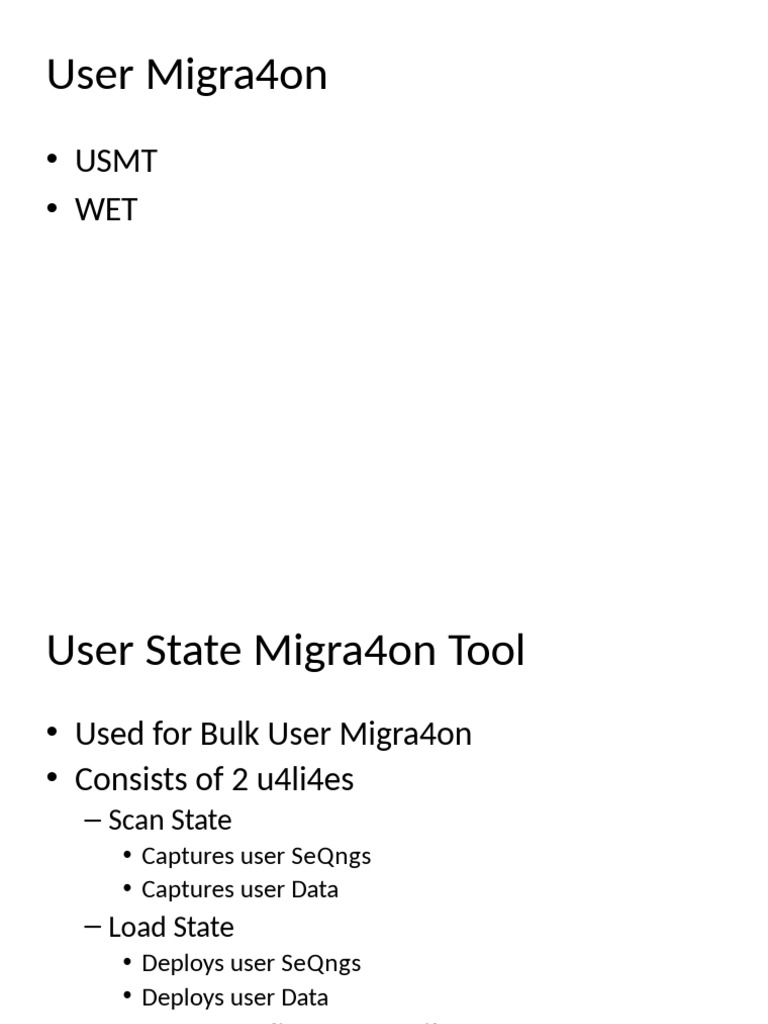 User Migration and Windows Deployment Guide | PDF