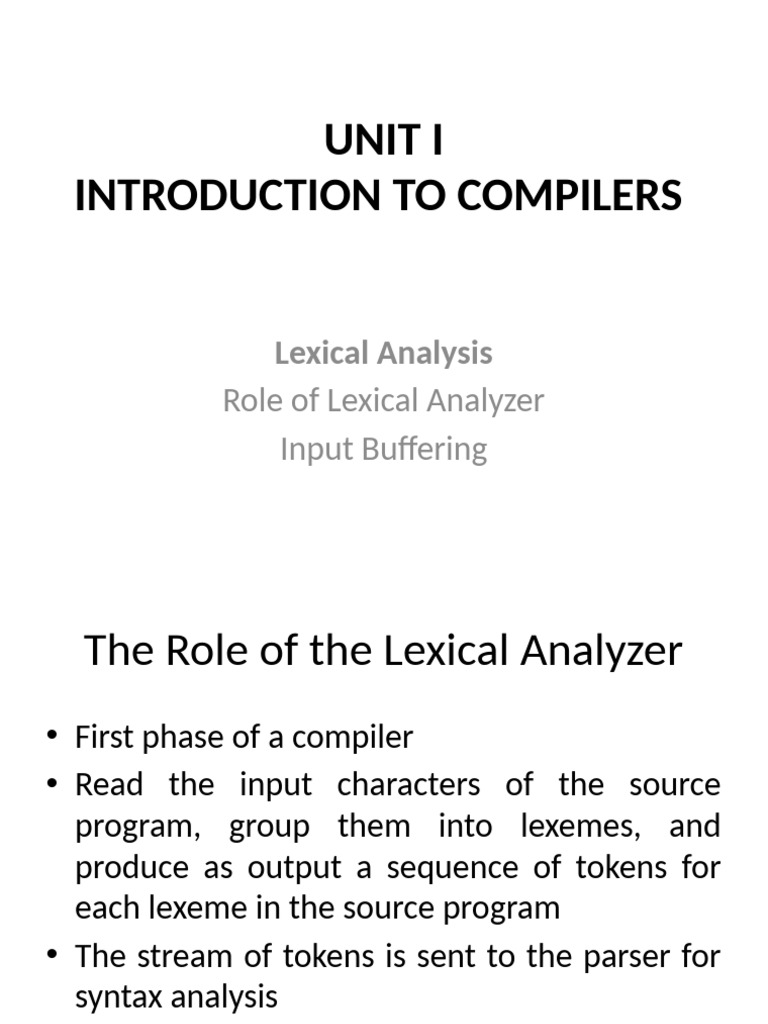 Role of Lexical Analyzer - Input Buffering | PDF | Syntax | Formalism (Deductive)