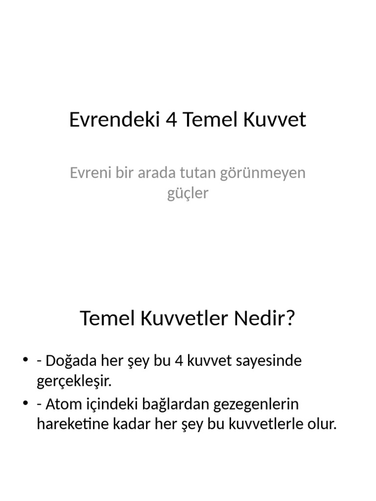Evrendeki 4 Temel Kuvvet | PDF