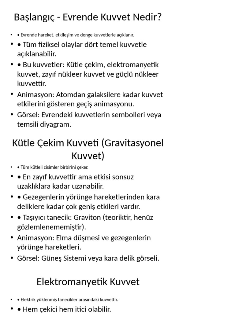 Evrendeki Dort Temel Kuvvet | PDF