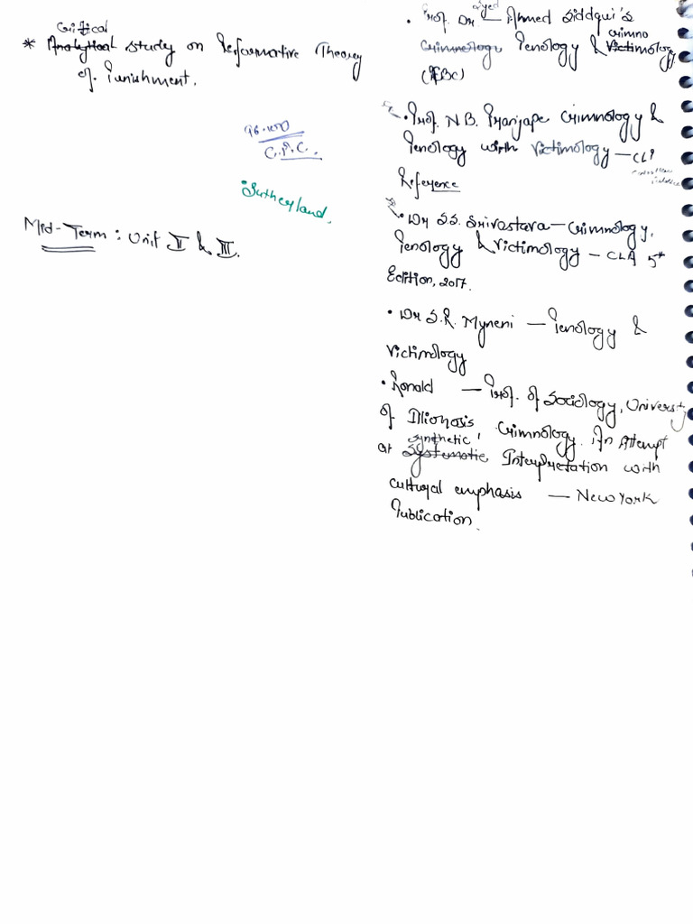 Penology Class Notes | PDF