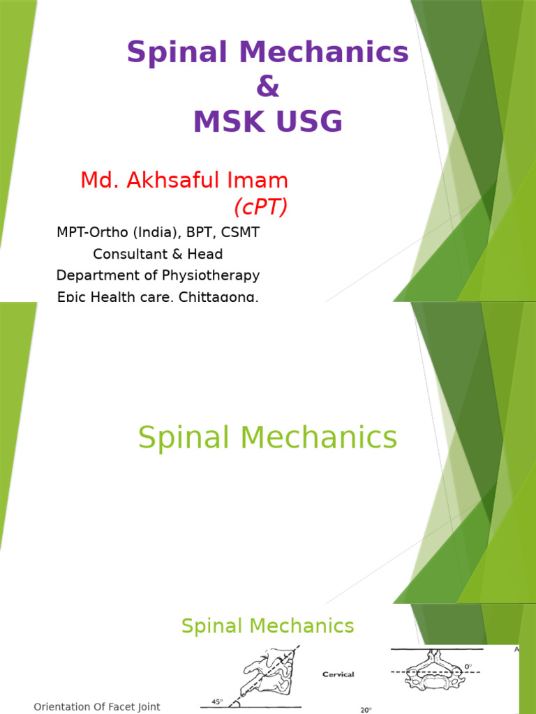 WS Spinal Mechanics & MSK USG | PDF | Shoulder | Musculoskeletal System