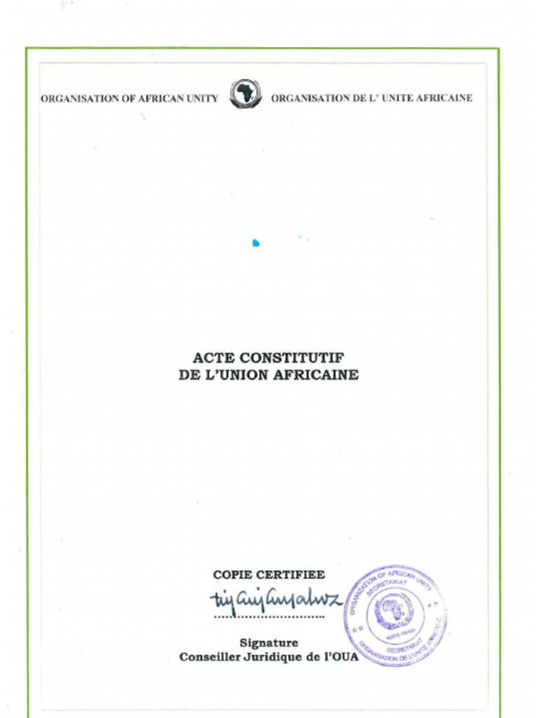 7758-Treaty-0021 - Constitutive Act of the African Union f | PDF