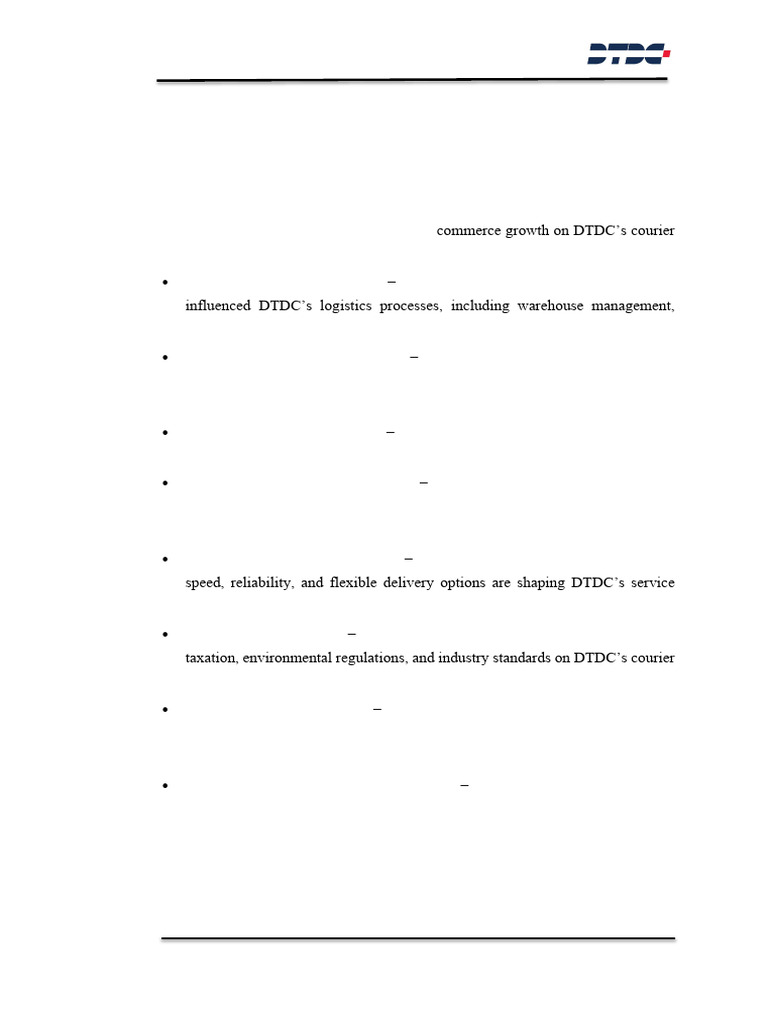 TEJAS Internship Report | PDF | E Commerce | Logistics