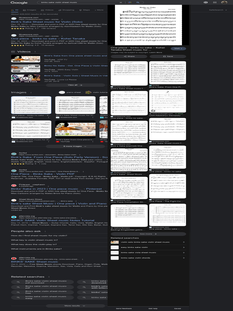 Binks Sake Violin Sheet Music - Google Search | PDF | Saxophone | Sheet Music