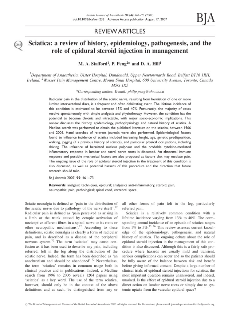 (2007) (Stafford) Sciatica - A Review of History, Epidemiology ...
