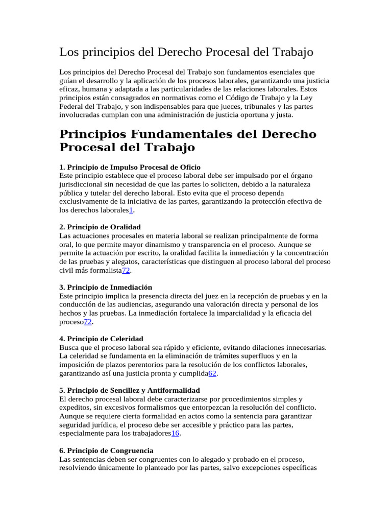 Los principios del Derecho Procesal del Trabajo | PDF | Ley procesal | Esfera pública