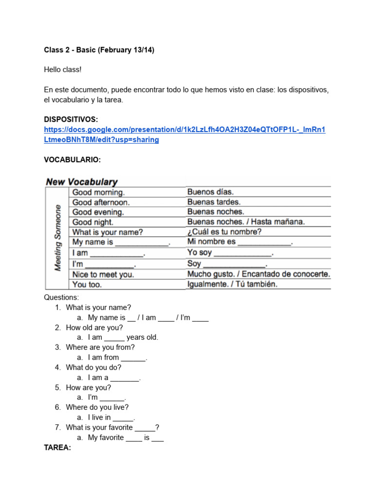 Basic Class 2 Summary PDF | PDF