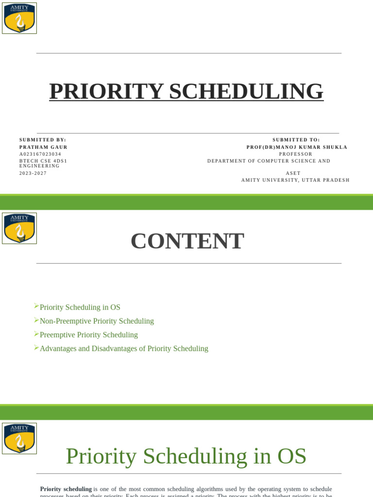 Priority Scheduling in OS | PDF | Scheduling (Computing) | System Software