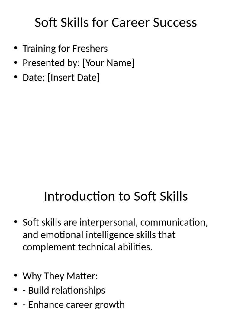 Soft Skills Training for Freshers | PDF