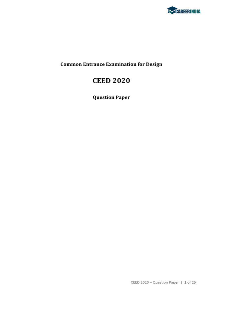 Ceed 2020 Question Paper 1506 | PDF | Multiple Choice