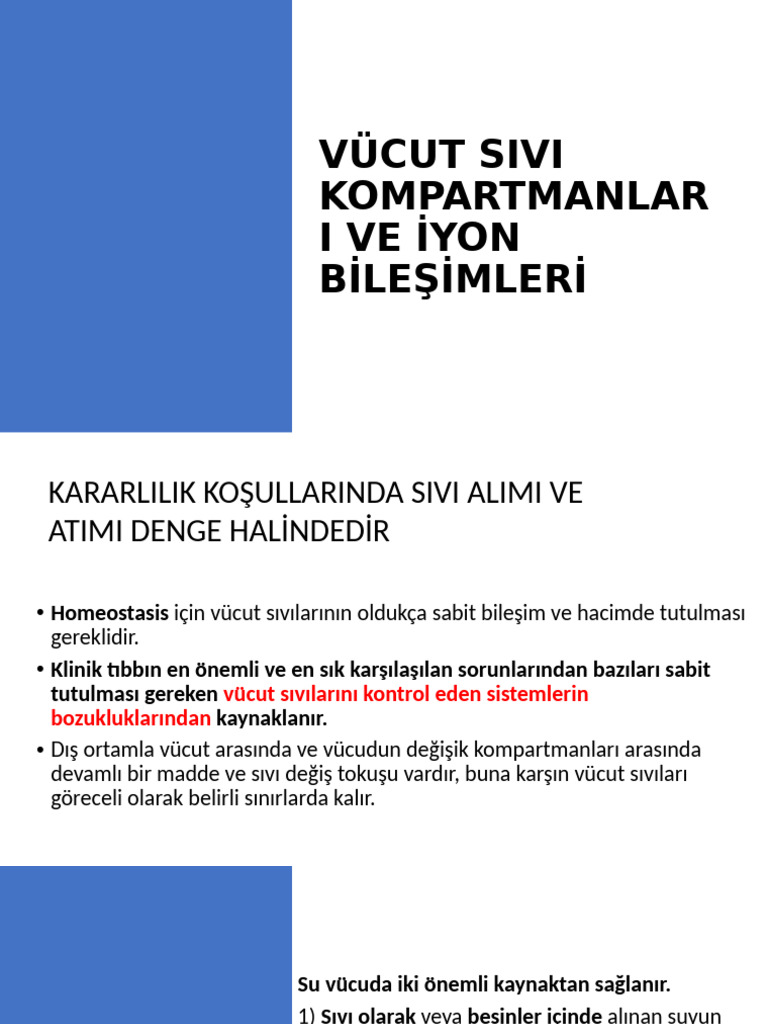Ders 2 VUCUT SIVI KOMPARTMANLARI VE IYON BILESIMLERI | PDF