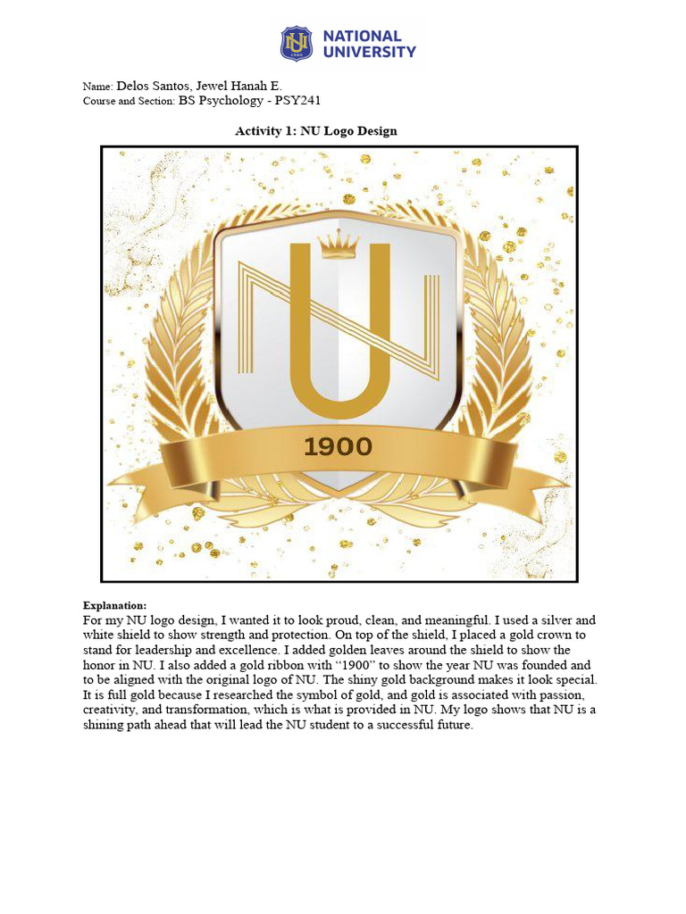 Activity 1 - NU Logo Design | PDF