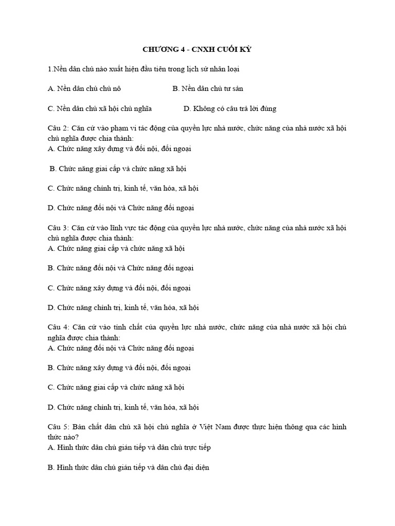 CNXH TN CUỐI KỲ | PDF