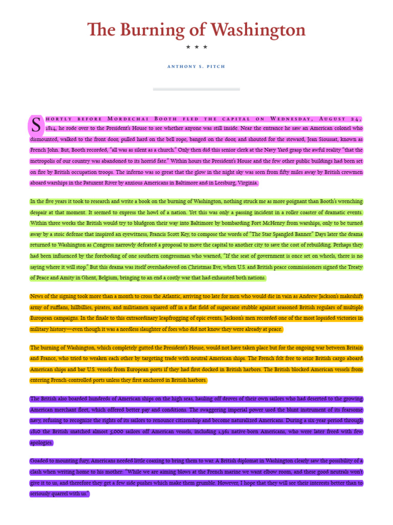 The 1814 Burning of Washington Explained | PDF | United States Capitol ...