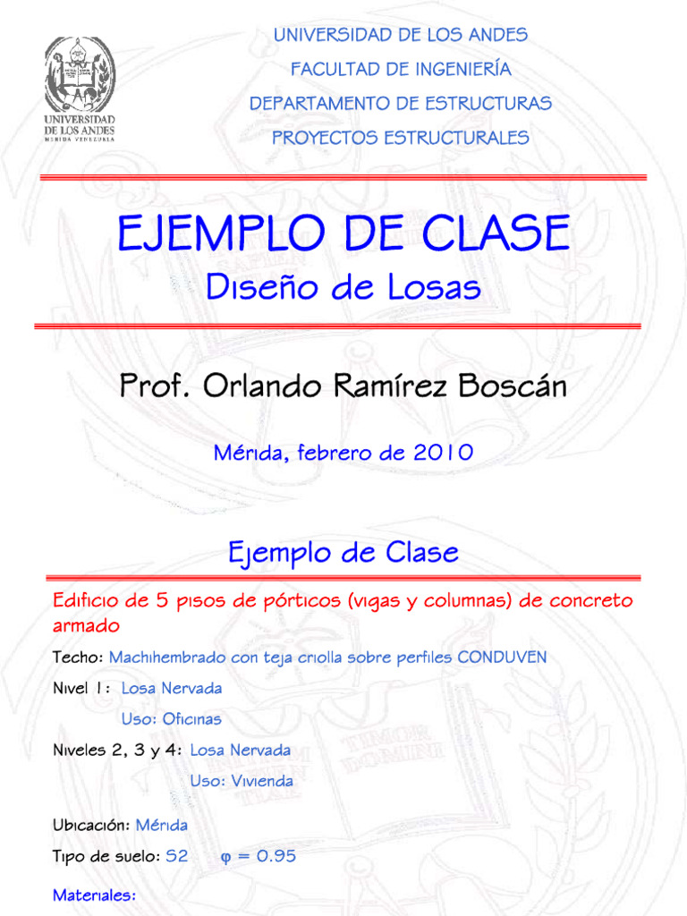 Ejemplo de Clase Losas | PDF