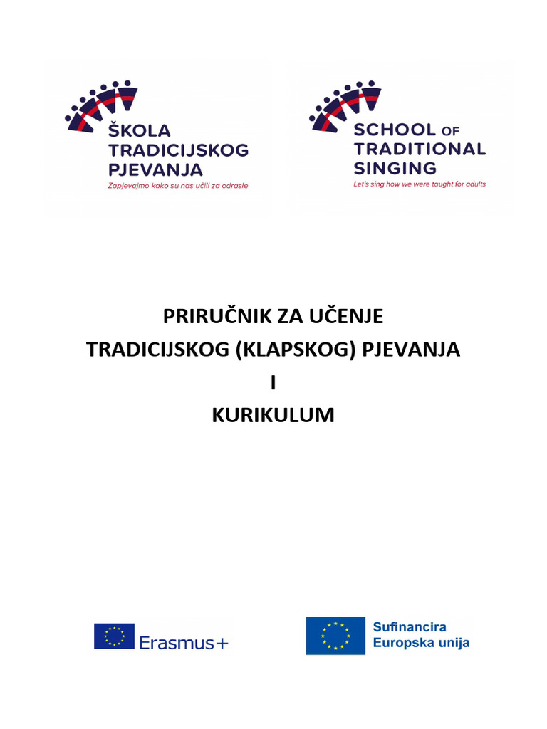 Prirucnik Za Ucenje Tradicijskog (Klapskog) Pjevanja i Kurikulum | PDF