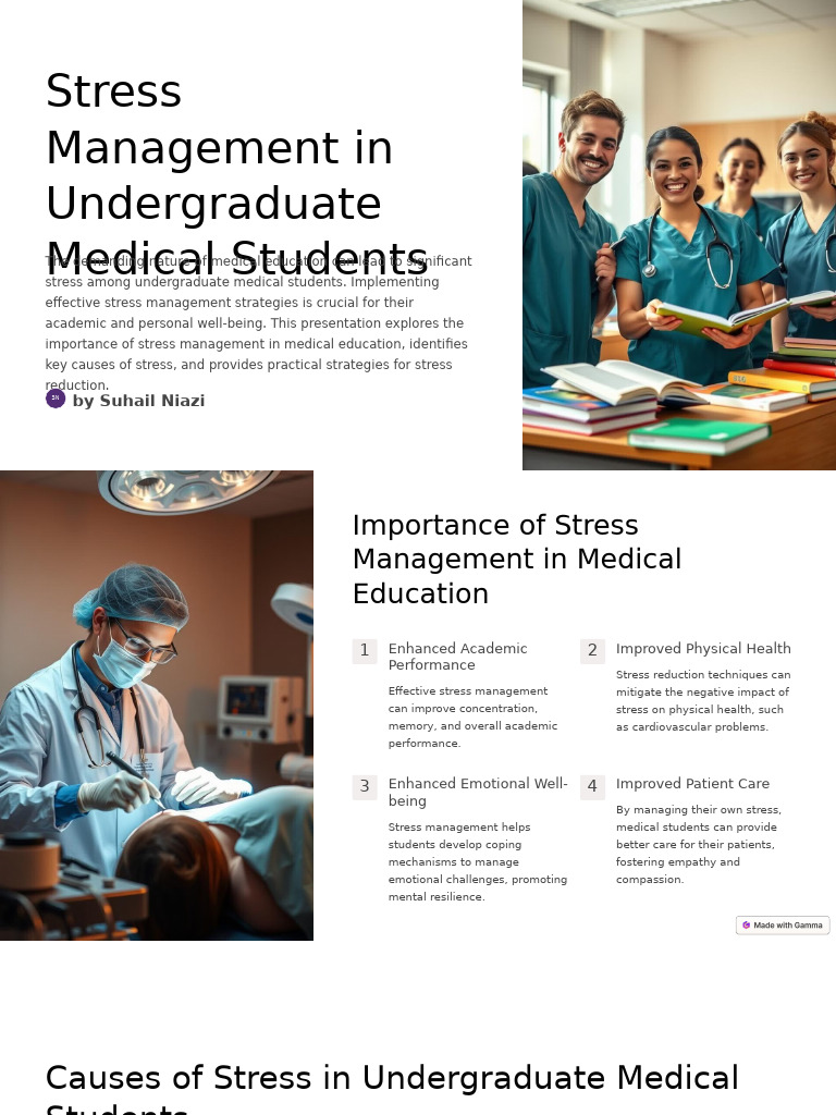 Stress Management in Undergraduate Medical Students | PDF | Stress ...