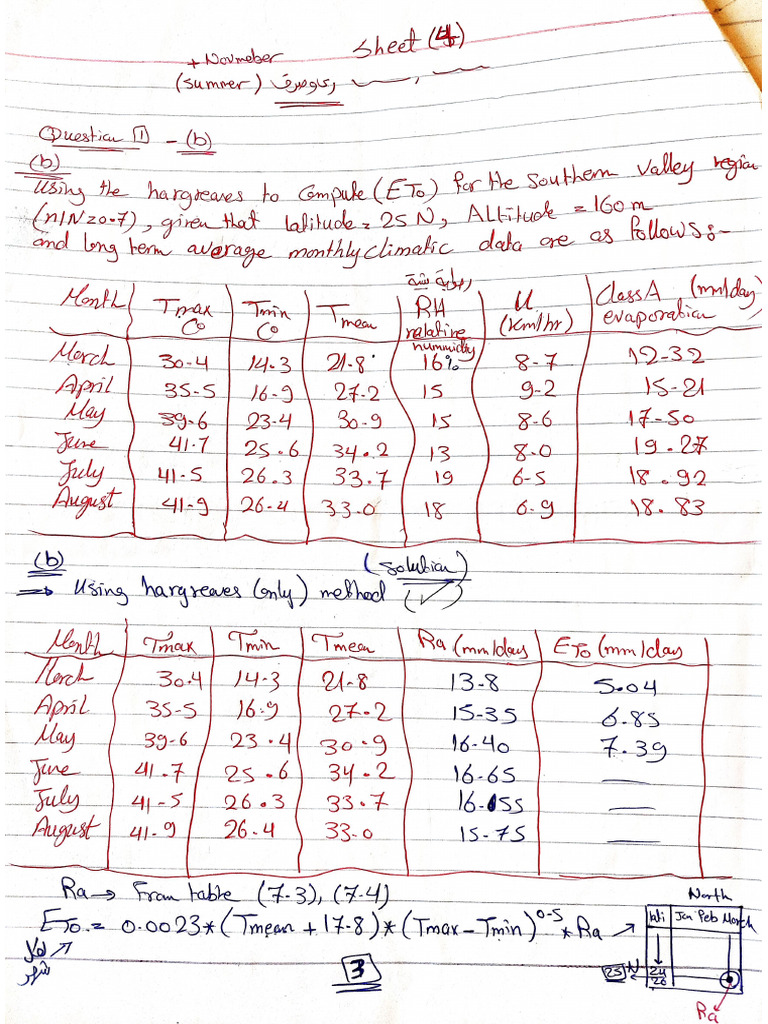 Sheet 3 Irrigation (ETo) | PDF