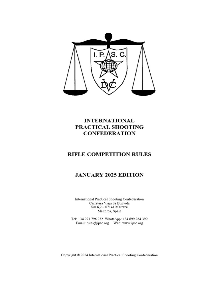 IPSC Rifle Competition Rules Jan 2025 Edition Final 29 Dec 2024 | PDF ...