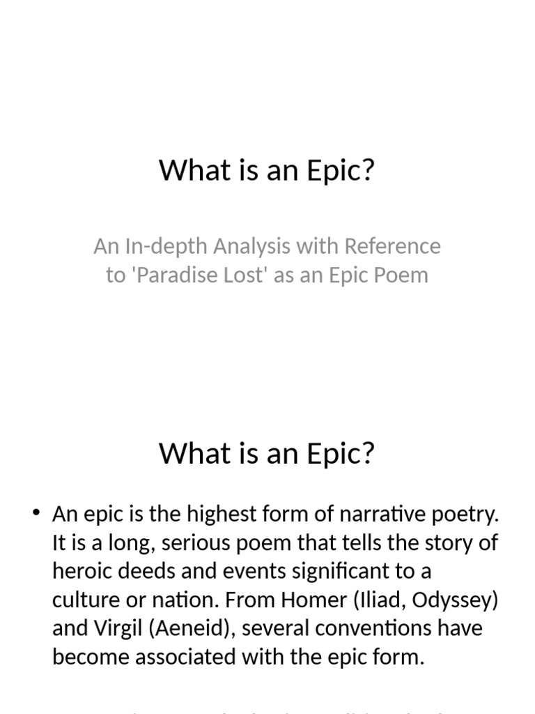 Paradise Lost Epic Poem Analysis | PDF | Paradise Lost | Epic Poetry